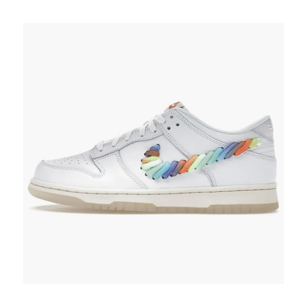 Nike Dunk Low Se Rainbow Lace Swoosh GS weiss FN4861 100